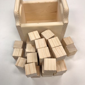 36 Unfinished Handmade Wooden Blocks With Carrying Case, Ideal for Baby ...