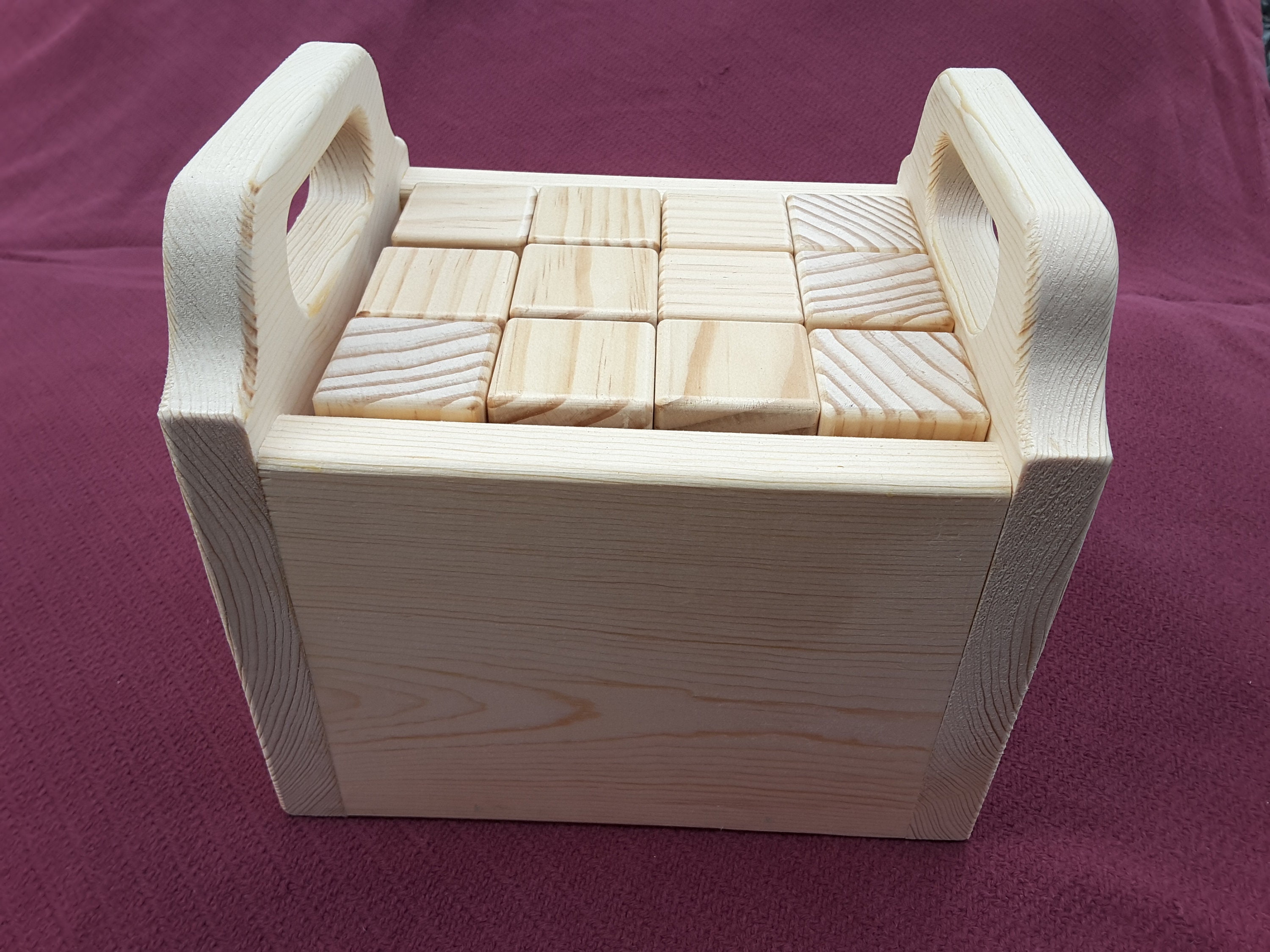 36 Unfinished Handmade Wooden Blocks With Carrying Case Ideal | Etsy