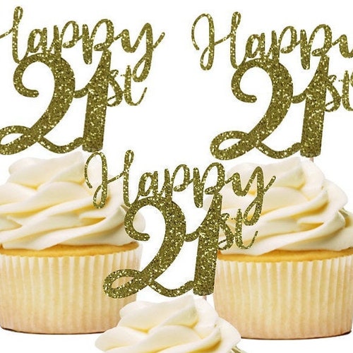 Number 21 Cupcake Toppers Twenty One Food Picks 21st - Etsy