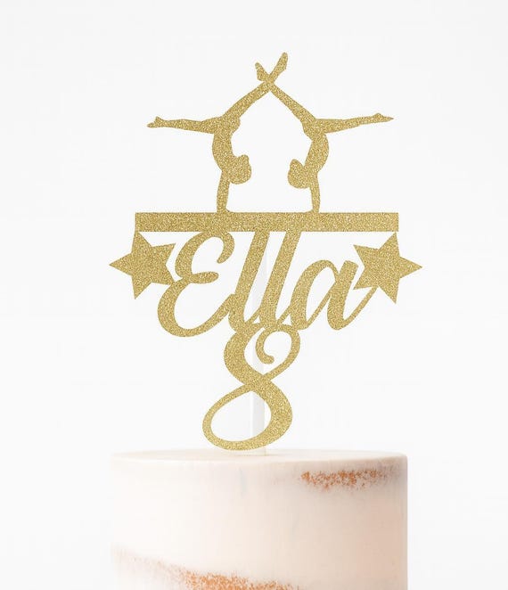 Happy Birthday Gold Personalised Gymnast - Glitter Card, Custom Name ...