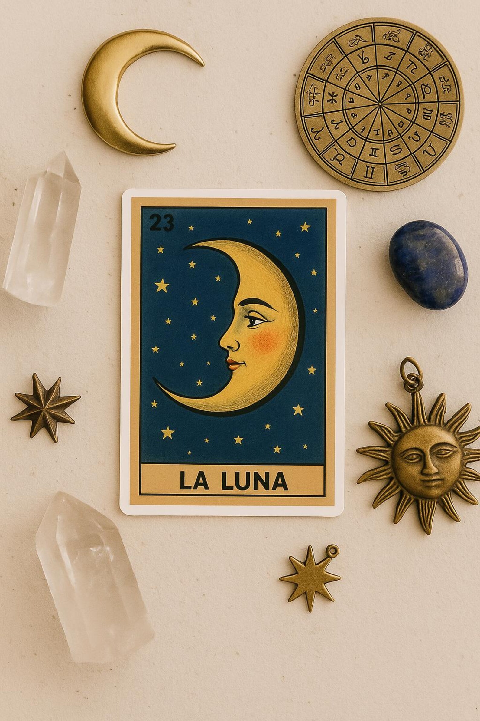 La Luna Loteria Sticker: Waterproof Vinyl Moon Face Celestial Decor - Etsy