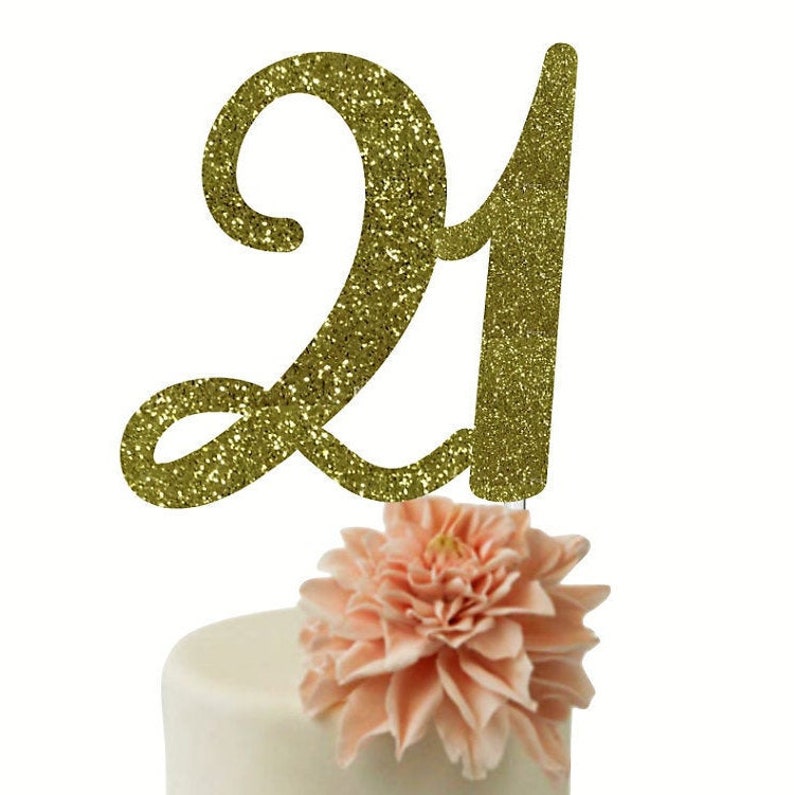 21 Cake Topper 21 Birthday Cake Topper Twenty One Cake Etsy