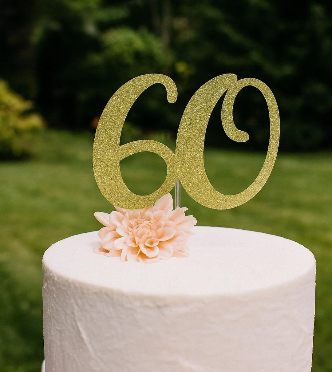 60th Birthday Cake Topper Gold Glitter | 60 Cake Topper | Sixtieth ...