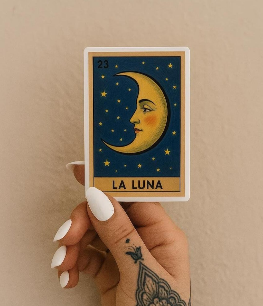 La Luna Loteria Sticker: Waterproof Vinyl Moon Face Celestial Decor - Etsy