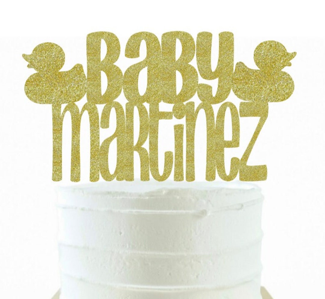 Baby Ducky Cake Topper Rubber Ducky Baby Shower Personalized Baby Name ...