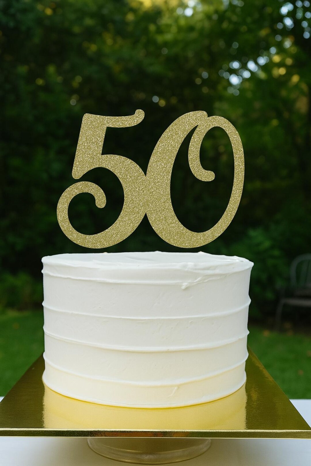 Gold Glitter 50th Cake Topper: Elegant Birthday Anniversary Decoration ...