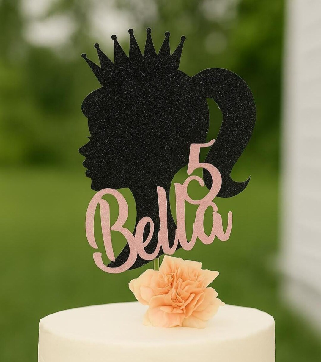 Personalized Princess Birthday Cake Topper: Glitter Name & Age - Etsy