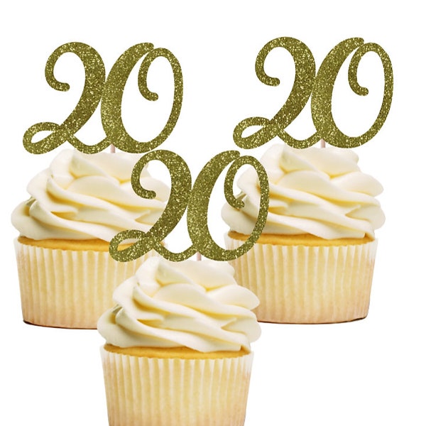 20th Anniversary Cupcake Topper - Etsy