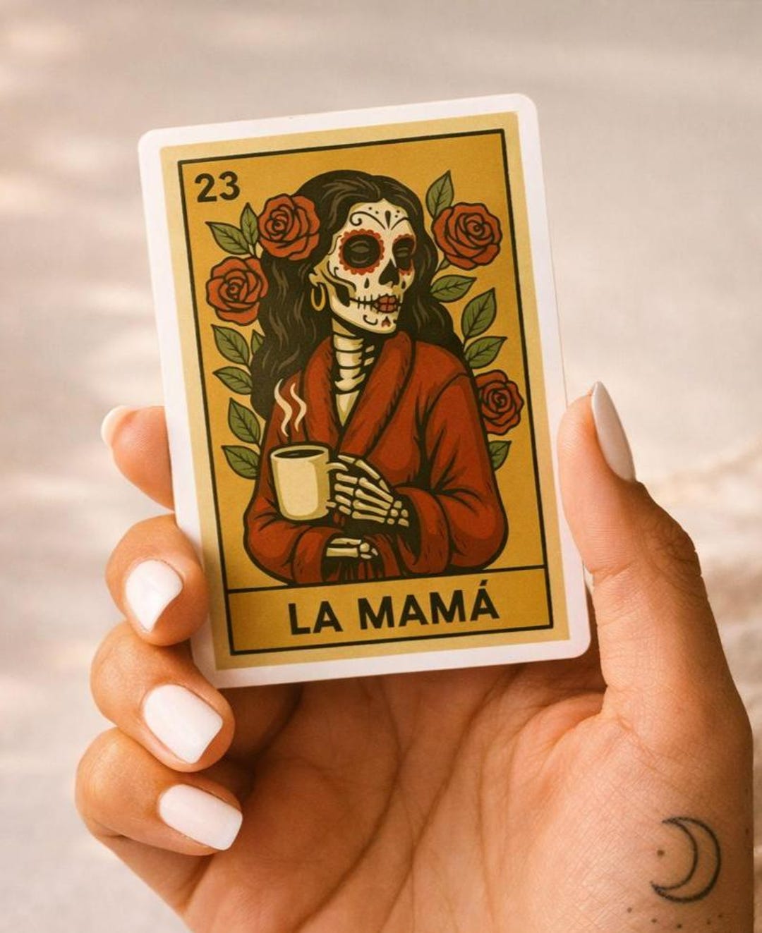 La Mama Loteria Sticker: Dia De Los Muertos Skeleton Mom Art - Etsy