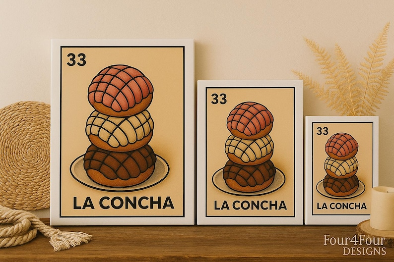 La Concha Lotería Canvas | Concha Wall Art | Lotería Card Print - Etsy