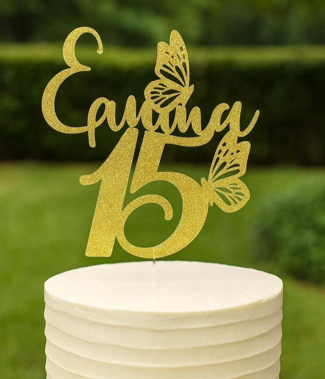 Personalized Butterfly Cake Topper: Glitter Quinceañera, Sweet 15 - Etsy
