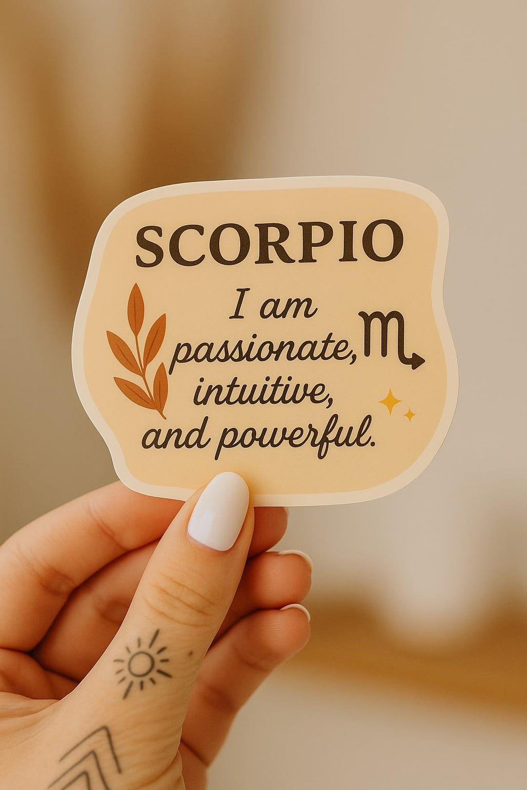 Scorpio Zodiac Sticker: Boho Astrology Vinyl Decal - Passionate ...