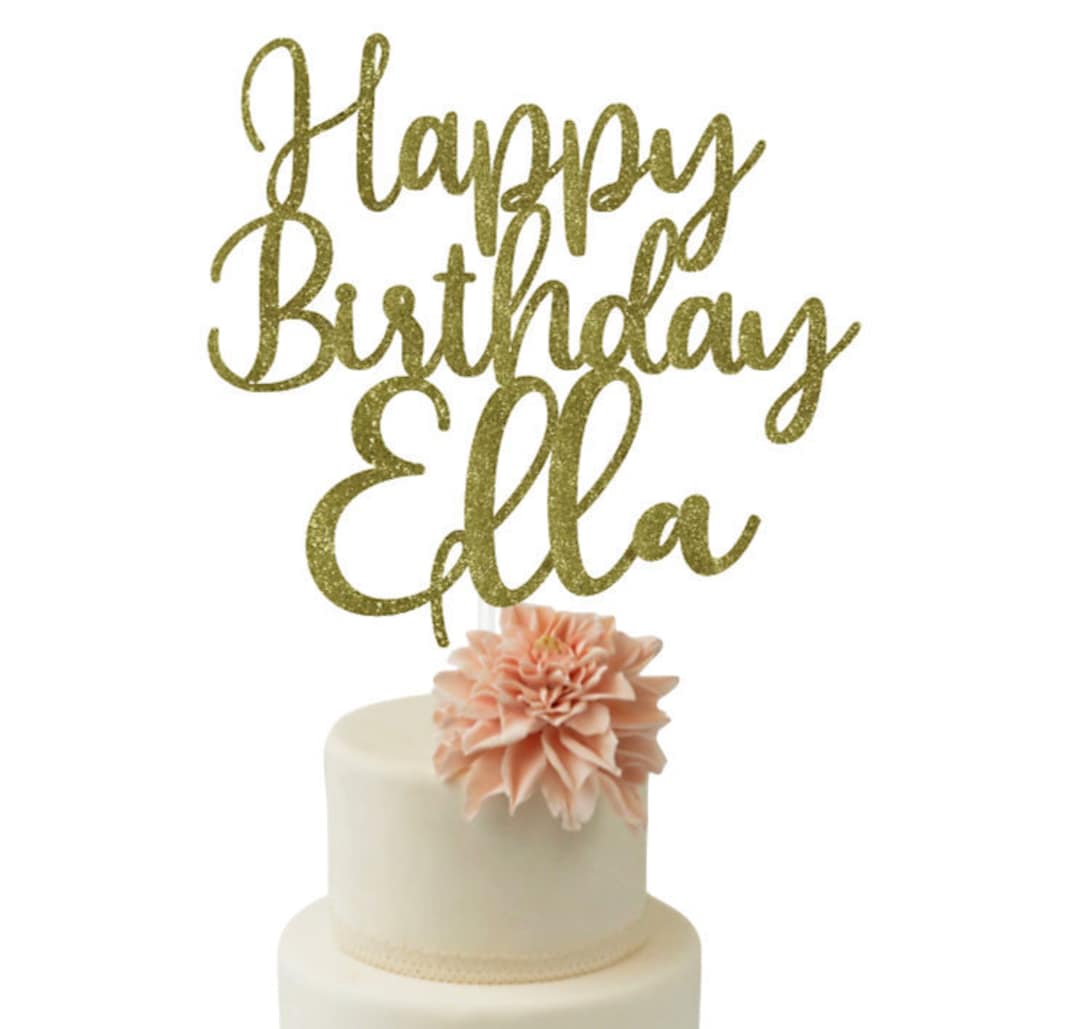 Happy Birthday Cake Topper Custom Cake Topper Personalized Cake Topper