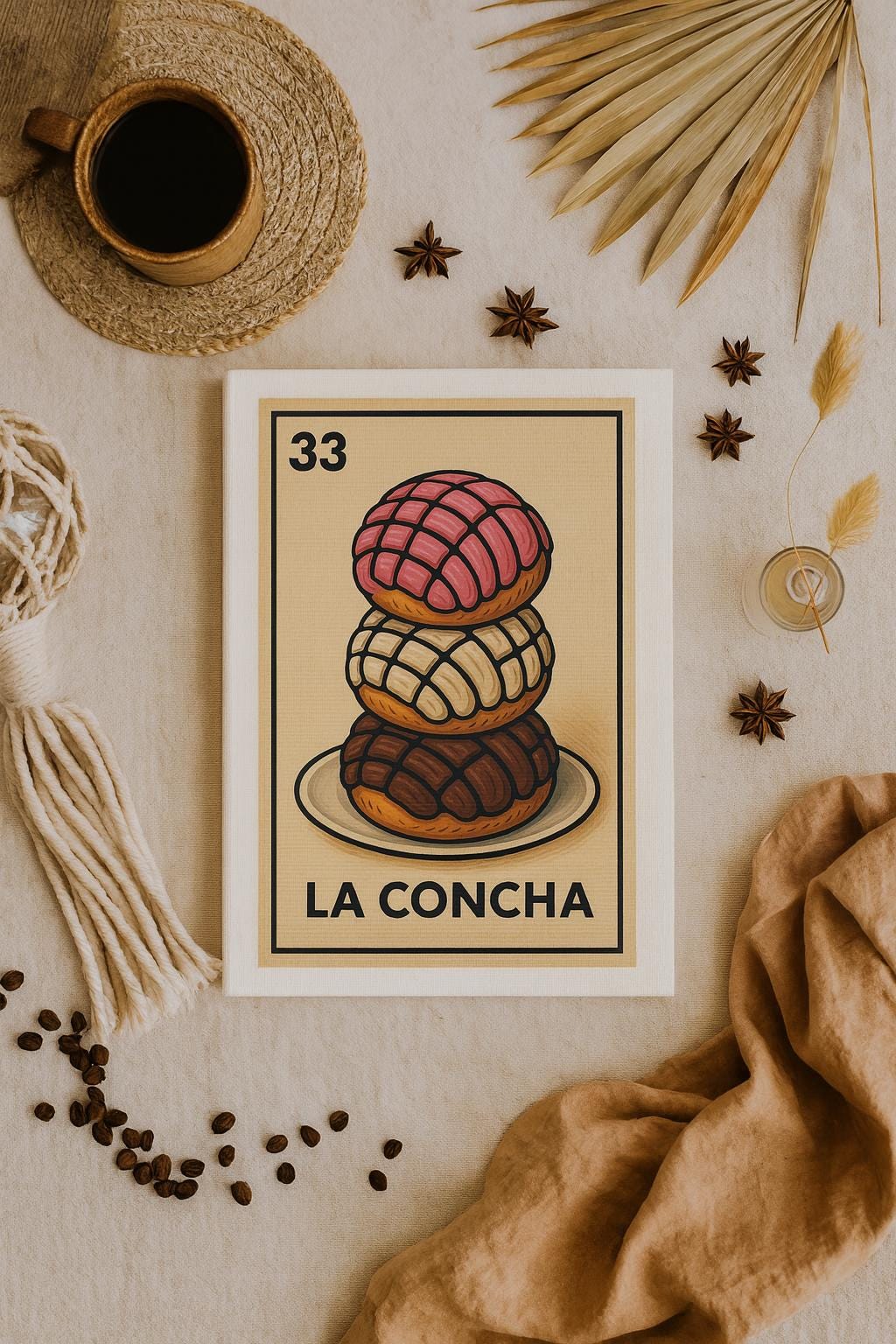 La Concha Lotería Canvas | Concha Wall Art | Lotería Card Print - Etsy