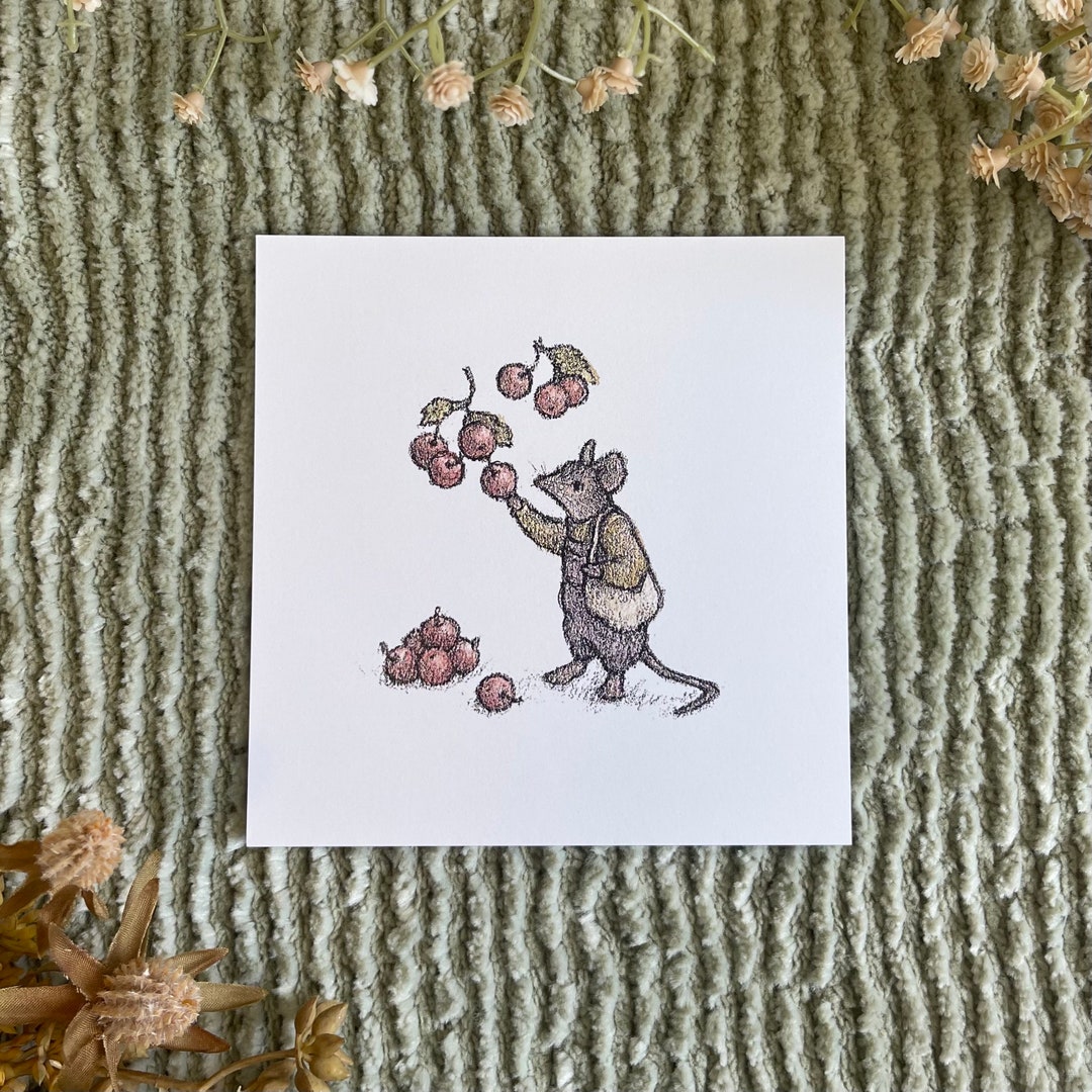 Mouse Picking Berries - Etsy