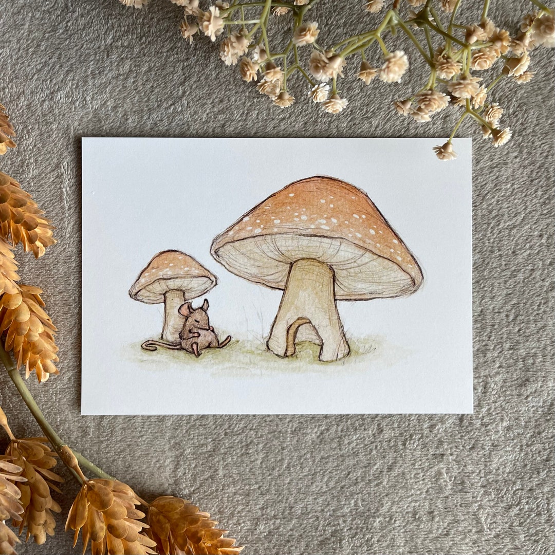 Sleepy Mushroom Mouse - Etsy