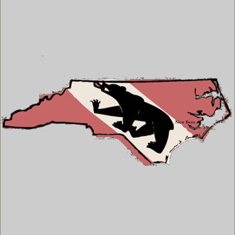 New Bern City Flag, NC Outline Tee, Grey - Etsy