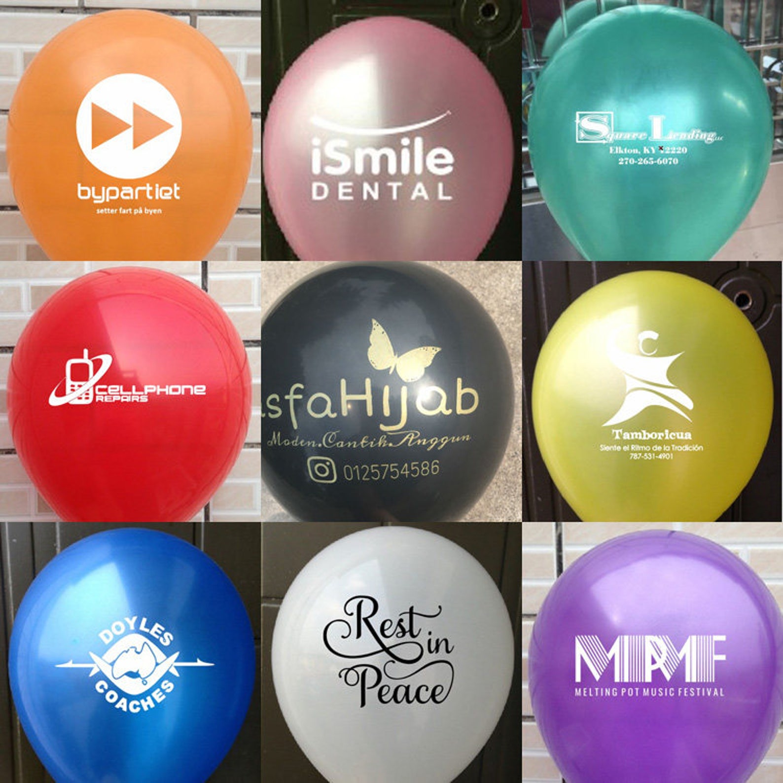 12 Inch Personalised Balloons Latex Balloon Logo Custom Printing ...