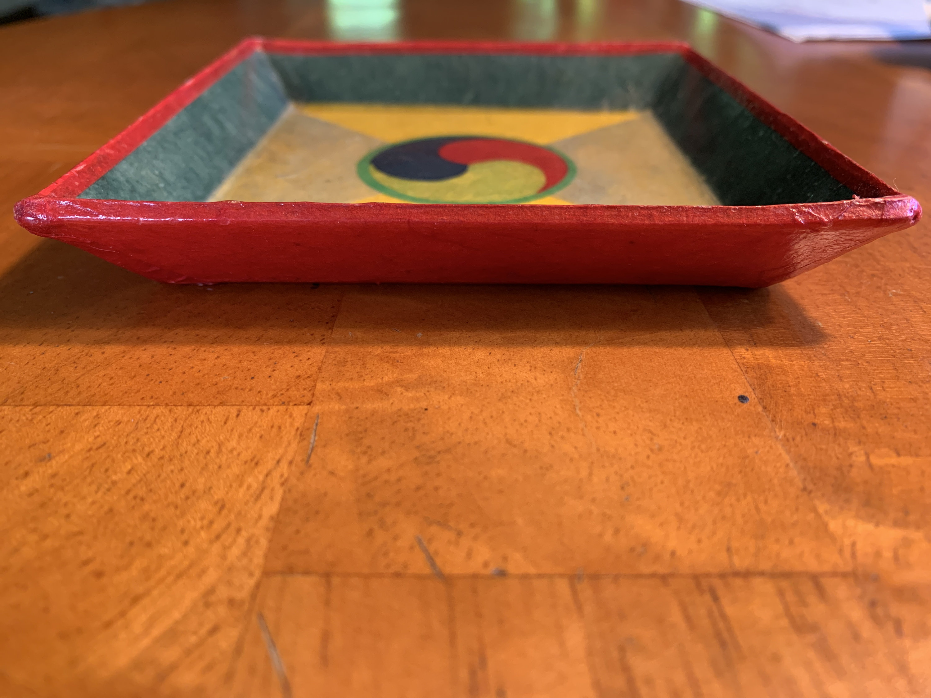 Colorful Vintage Korean Tong-in Craft Trinket Dish Triple Yin Yang - Etsy