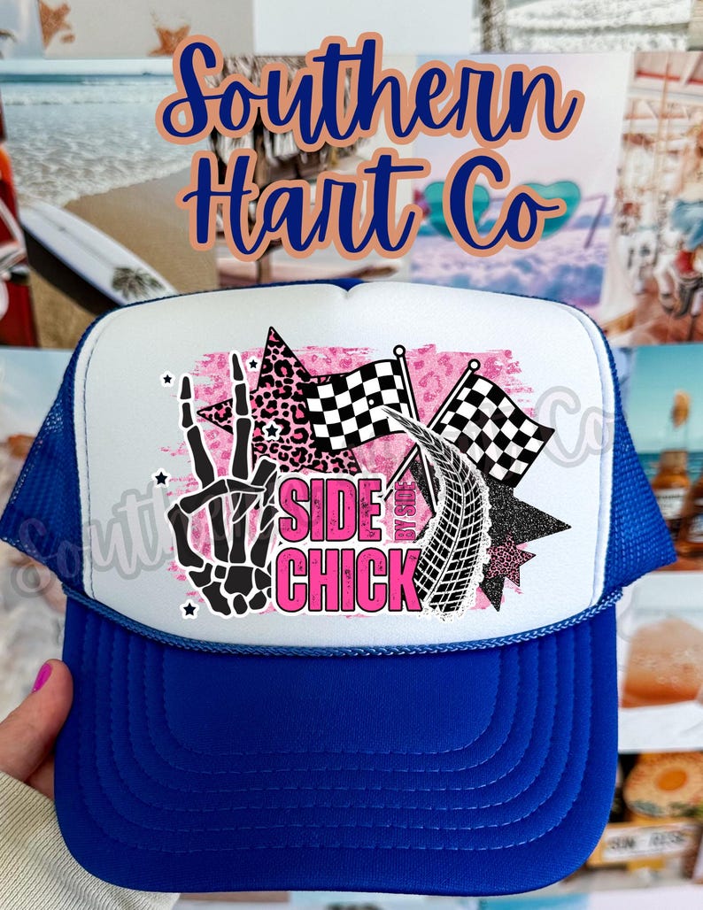 Trendy Trucker Hat Patch PNG, SXS Side Chick Design (digital Download ...