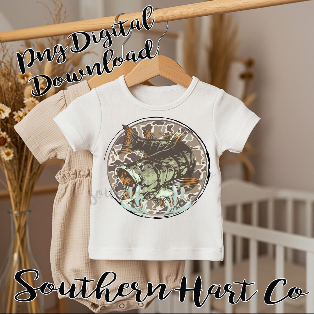 Camo Bass Fishing Shirt PNG, Southern Boy Design (digital Download) - Etsy