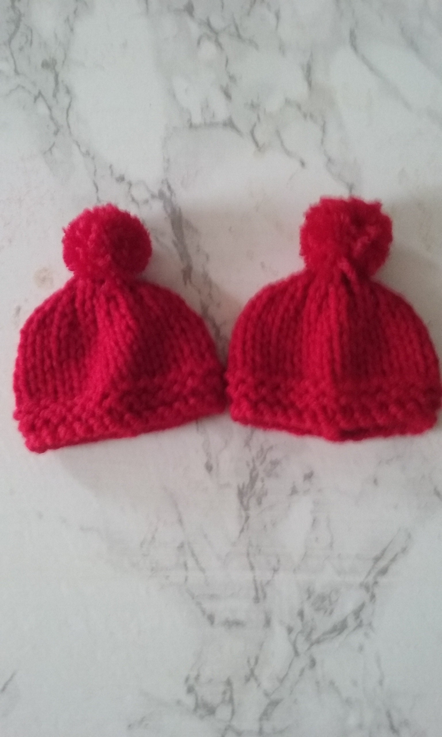 Lot de 2 mini bonnets de noël en laine tricotés mains - Etsy.de