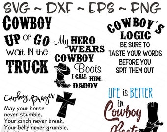 Cowboy Motto svg Cowboy svg Inspirational svg Cowboy boot | Etsy