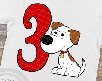 Dog 3rd Birthday Svg - Etsy