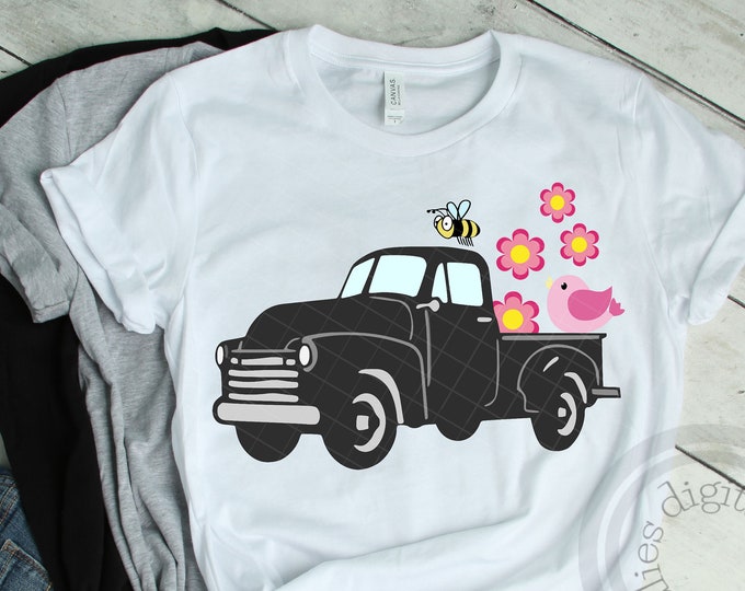 Flower Truck SVG, Old Truck Svg, Farmhouse Svg, Spring Svg, Vintage ...