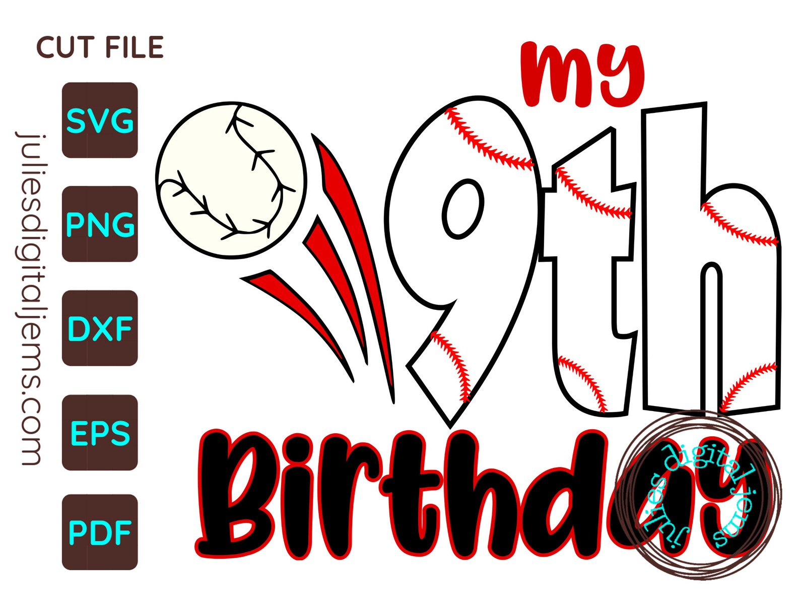9th Birthday Baseball SVG 9th Birthday Shirt Boy Ninth - Etsy