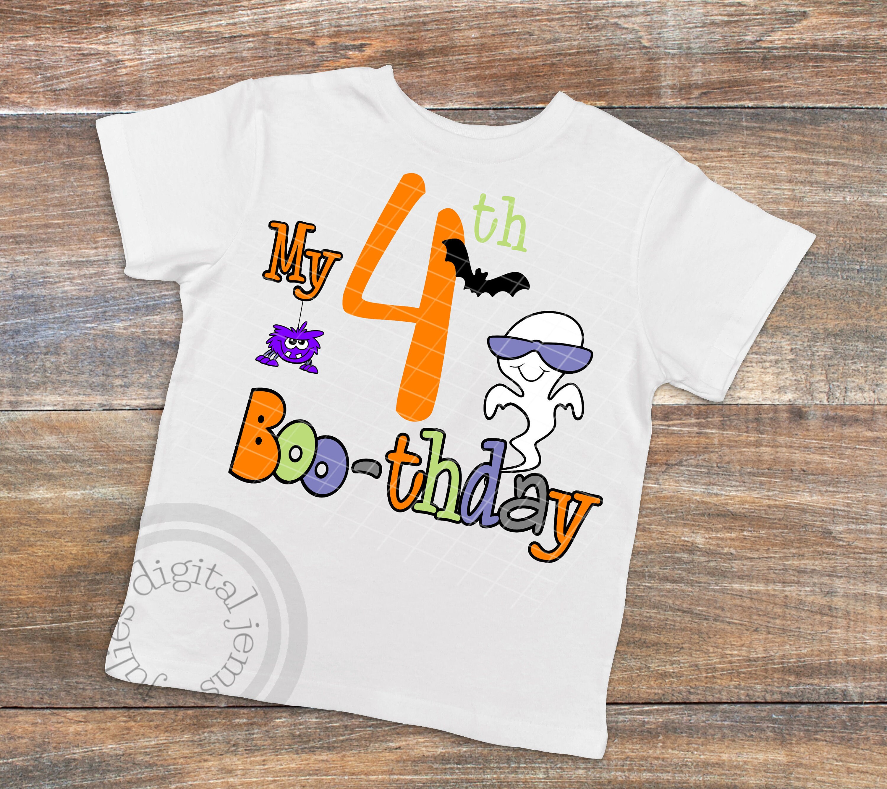 Halloween Birthday Svg, Boo Svg, Ghost Birthday Shirt Svg, Bat Svg, 4th ...