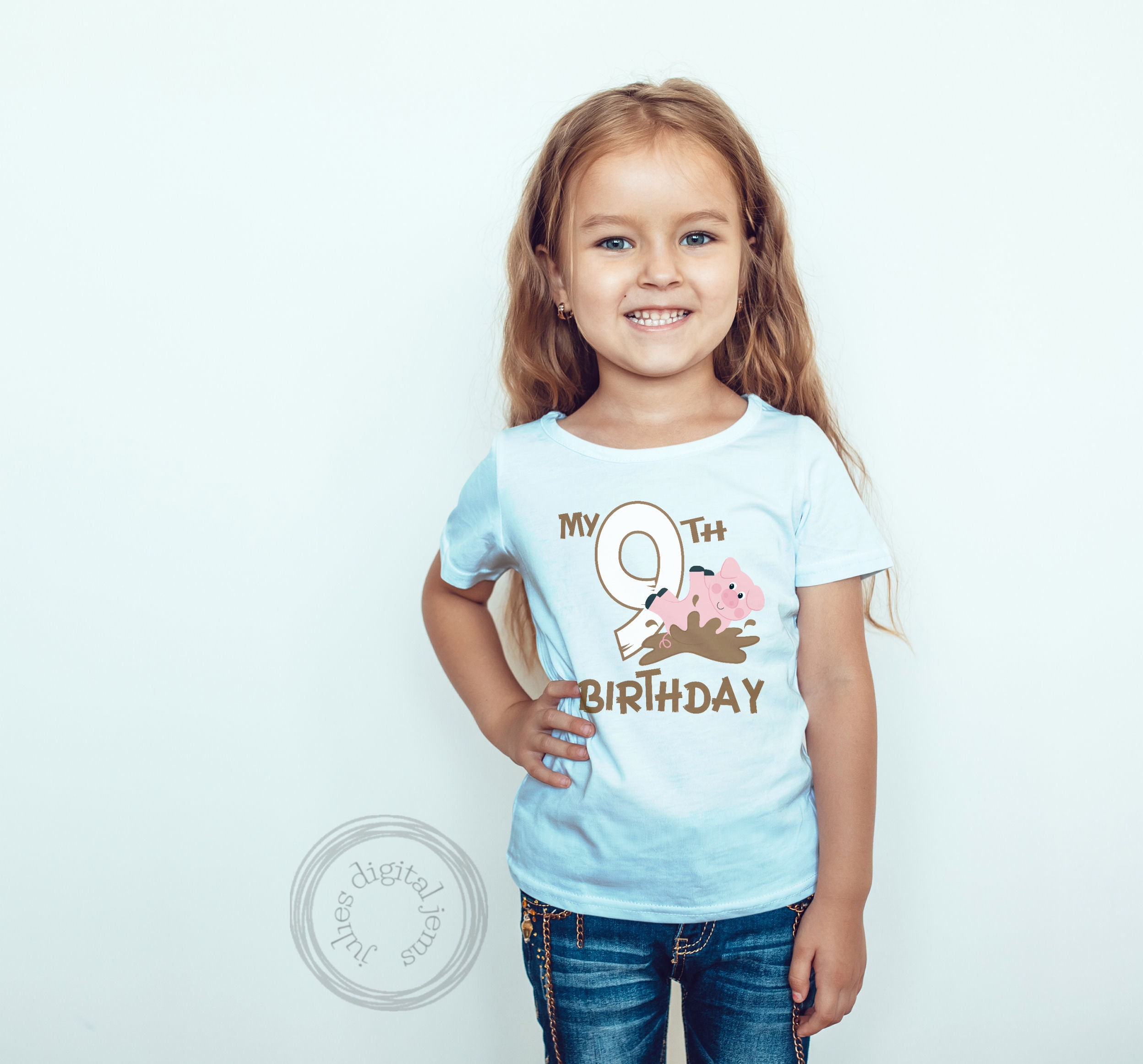 Pig Birthday Shirt Svg Pig Birthday Party Svg 9th Birthday - Etsy