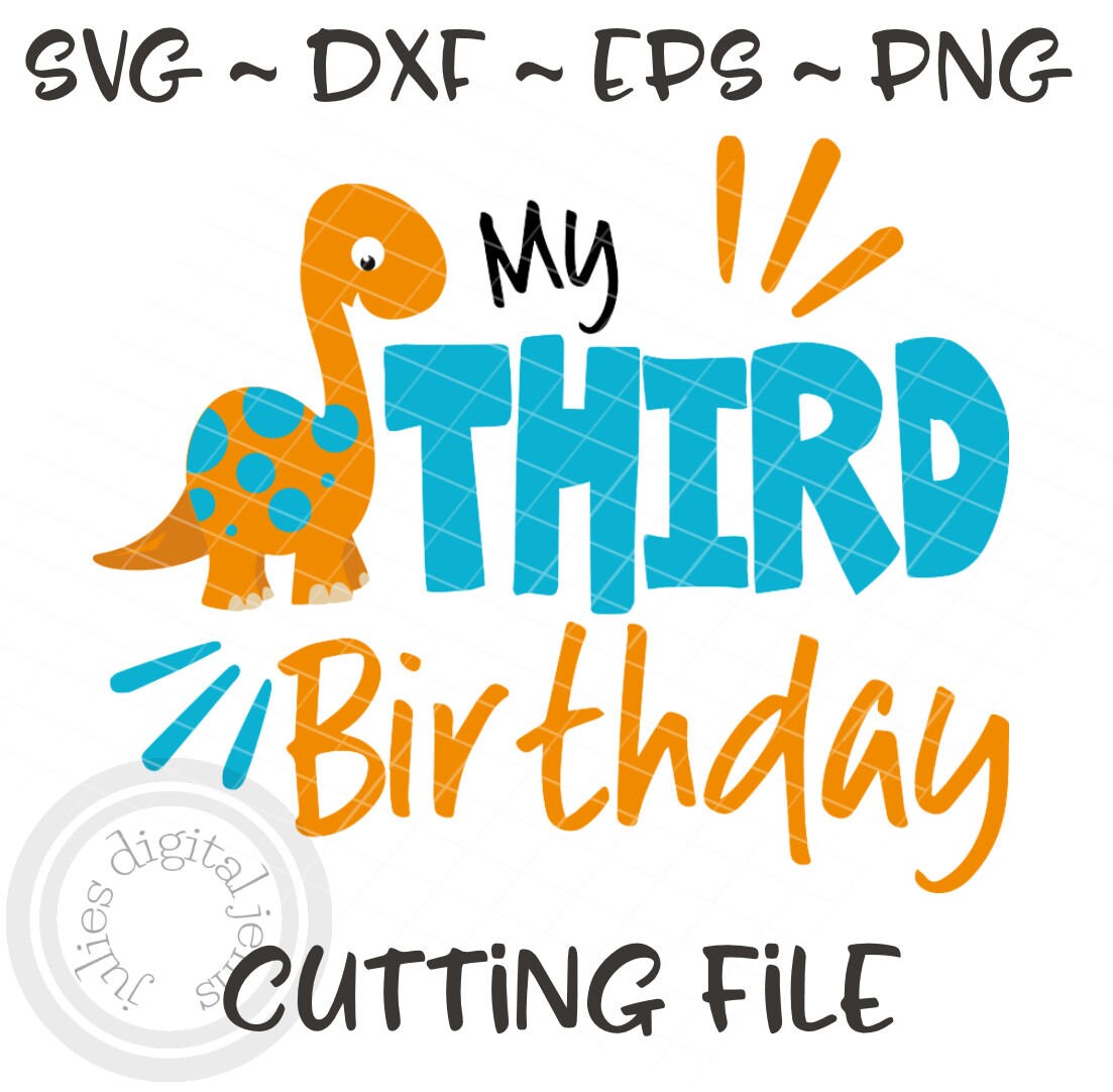 Dinosaur Birthday Svg 3rd Birthday Svg Dinosaur Svg Cut - Etsy