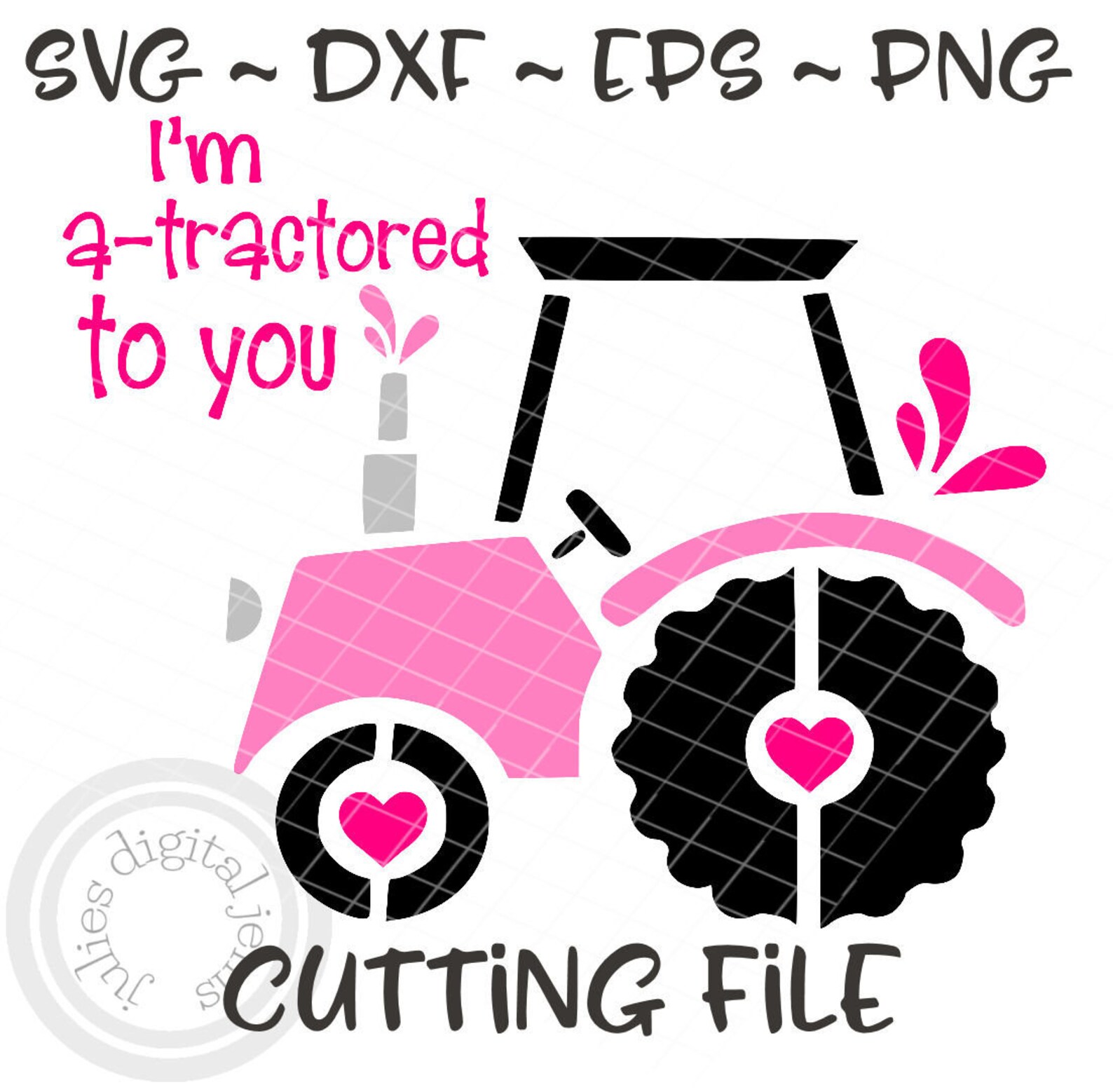 Tractor Valentine SVG, Valentines Day Svg, Heart Svg, Tractor Svg ...