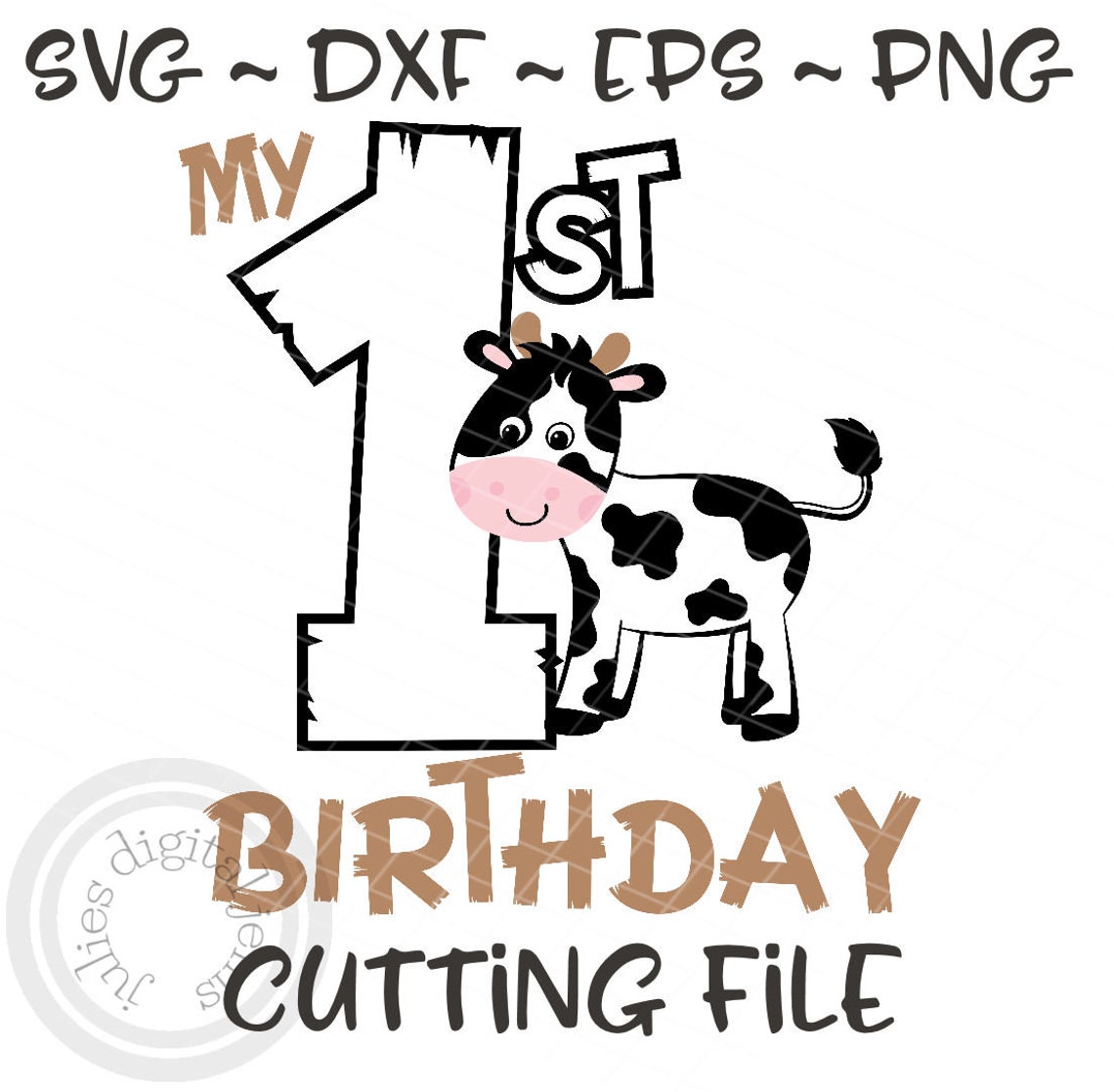 Cow Birthday Shirt Svg Cow Birthday Svg 1st Birthday SVG - Etsy