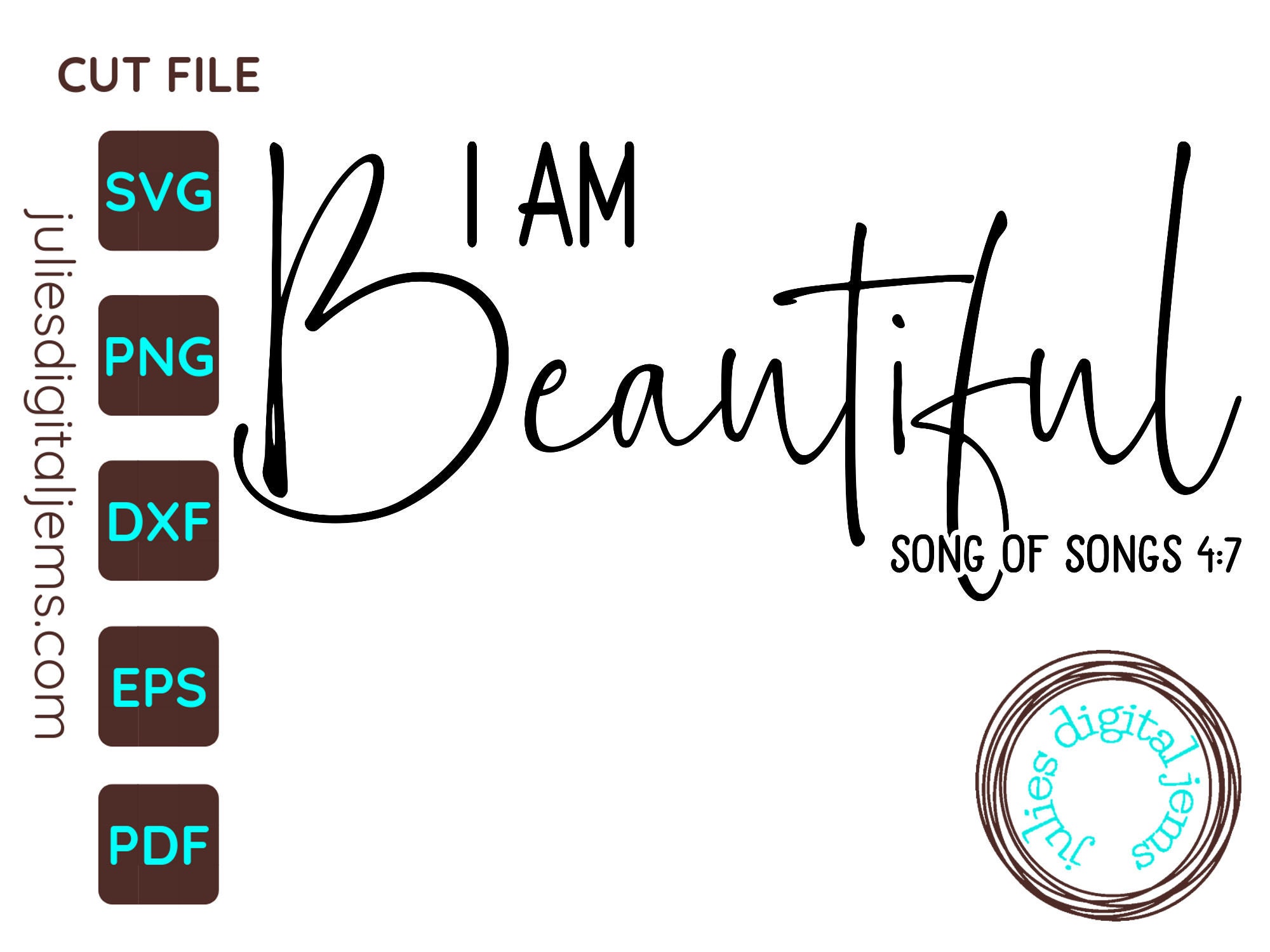 I Am Beautiful Svg, Inspirational Svg Sayings, Christian SVG, Song of ...