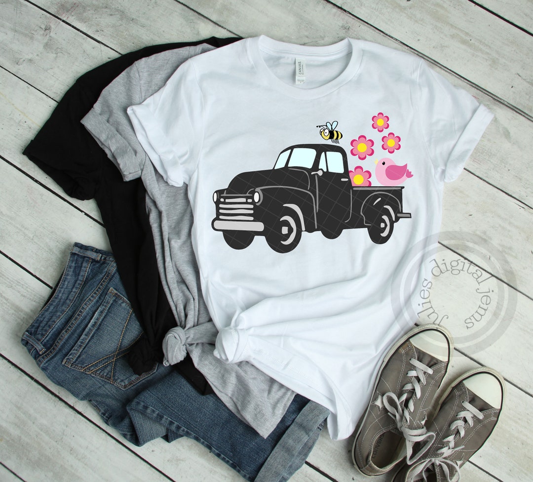 Vintage Truck SVG Designs, Spring SVG, Vintage Truck Clipart, Vintage ...