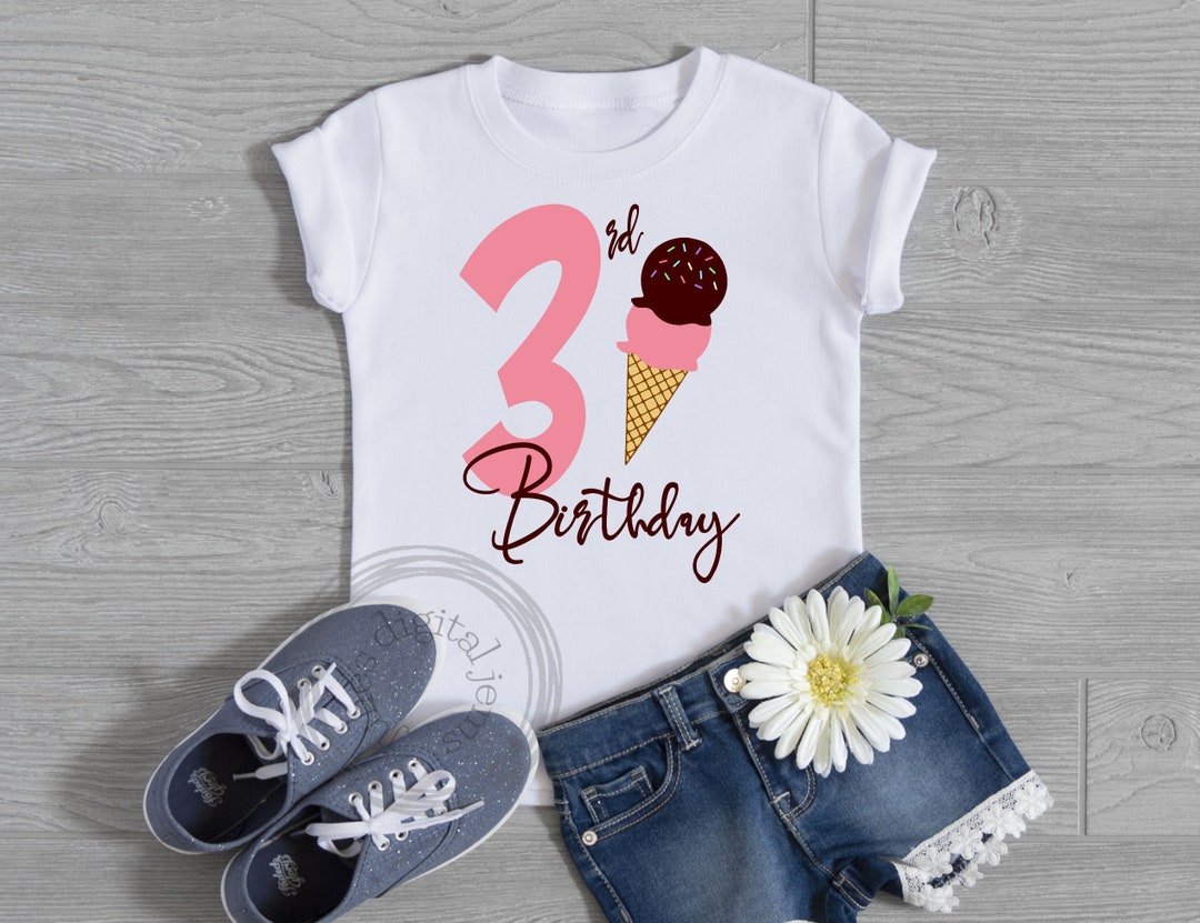 Ice Cream Birthday Svg, 3rd Birthday SVG, Birthday Svg, Birthday Shirt ...