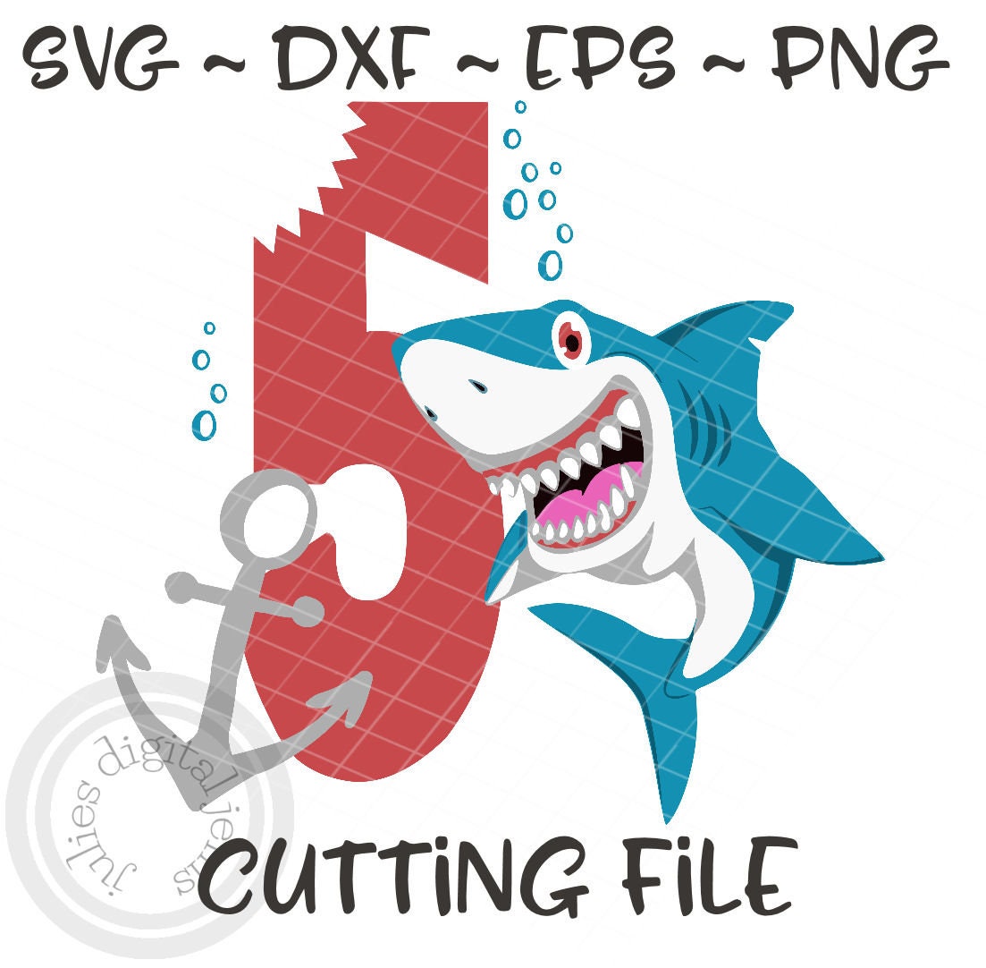Shark Birthday Shirt, Shark Birthday Svg, 5th Birthday SVG, Fifth ...