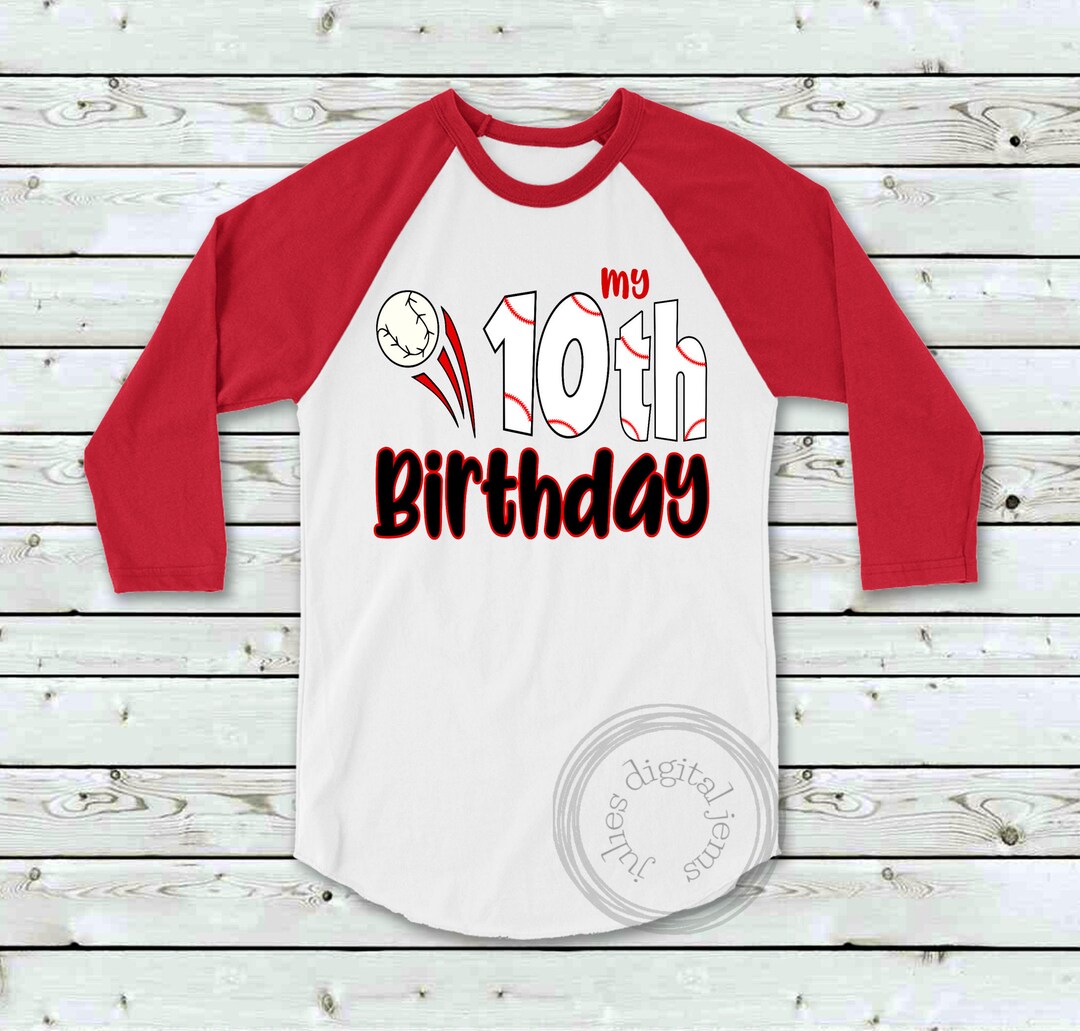 Baseball Birthday Shirt Svg, 10th Birthday Baseball Svg, Tenth Birthday ...