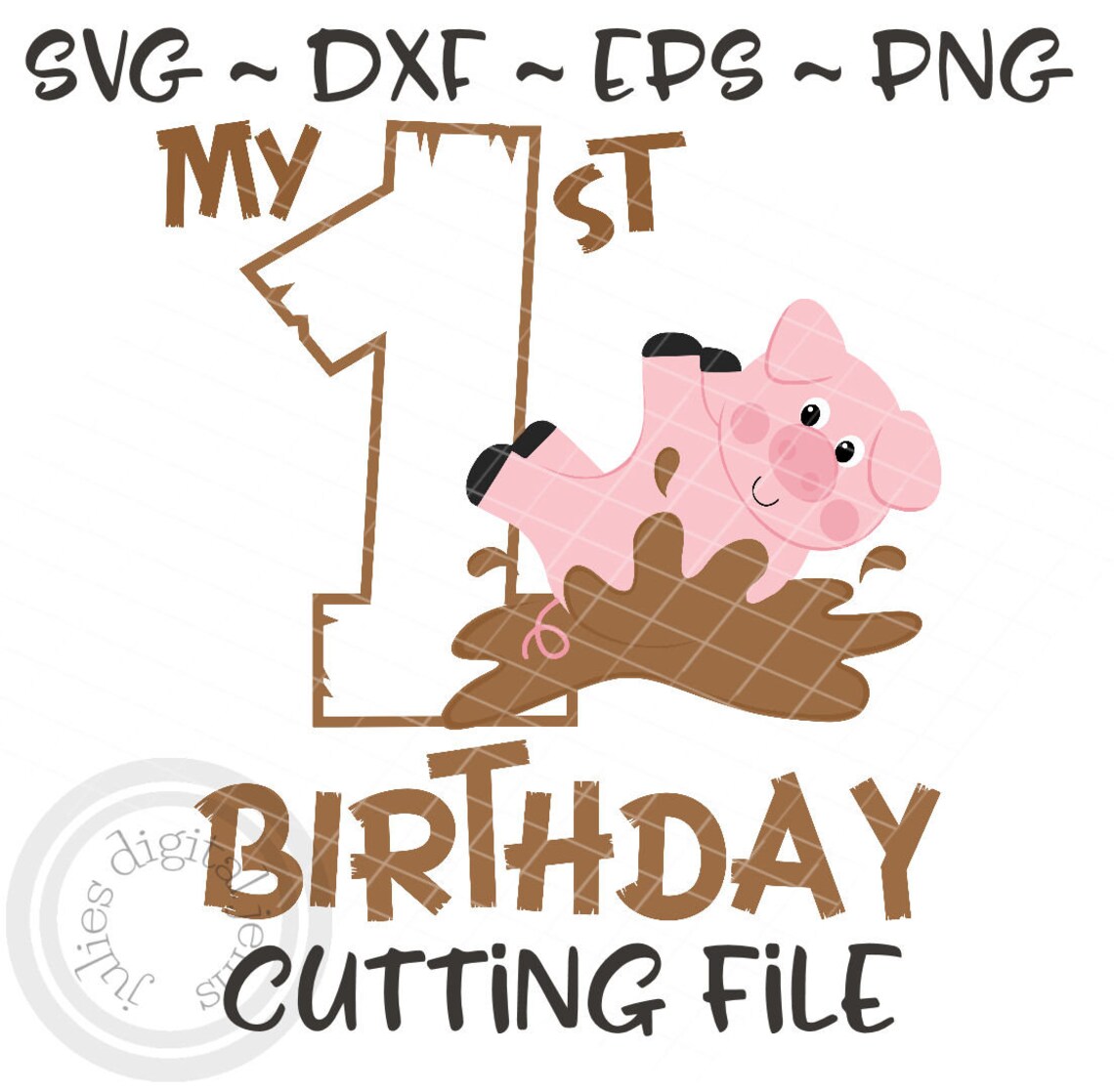 Pig Birthday Shirt Svg, Pig Birthday Party Svg, 1st Birthday SVG, First ...
