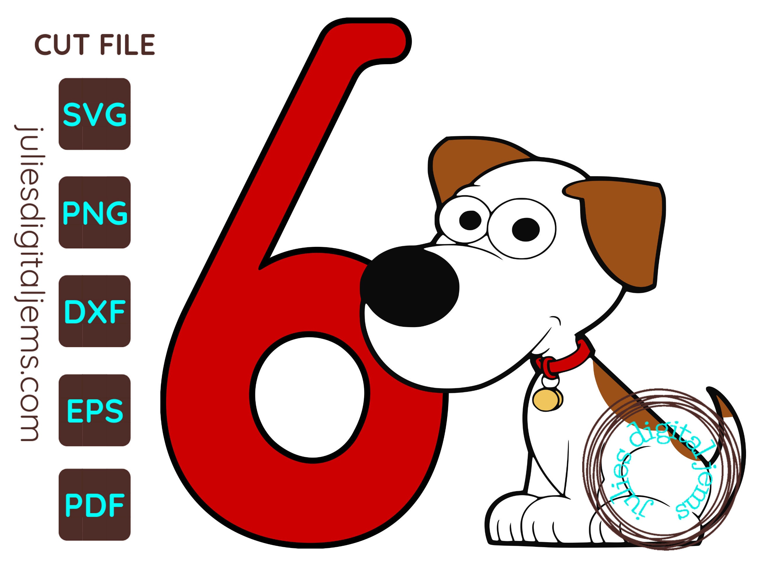 Puppy Birthday Shirt Svg 6th Birthday SVG Sixth Birthday - Etsy