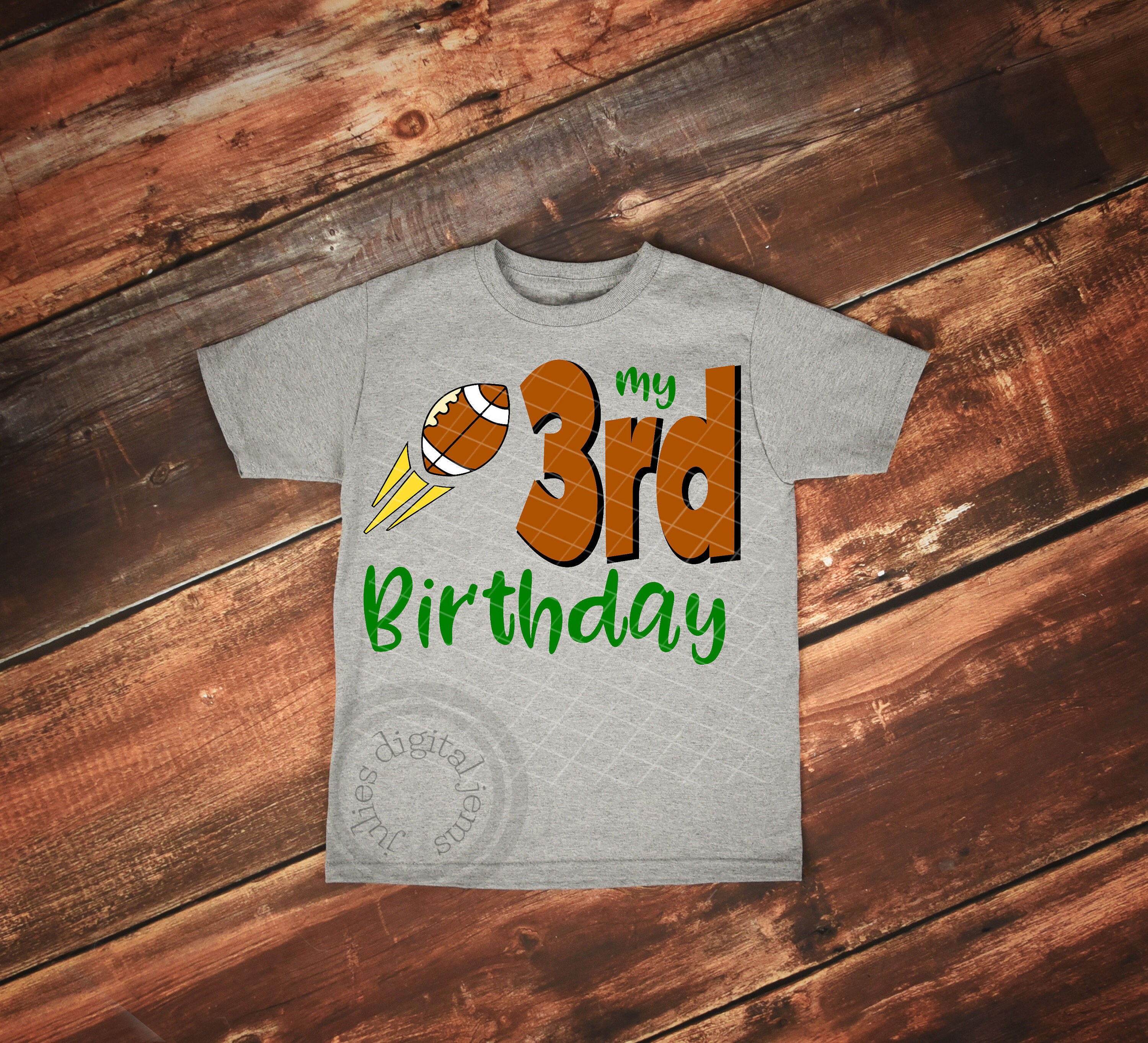 Third Birthday Shirt SVG Football Birthday Shirt Svg Third | Etsy