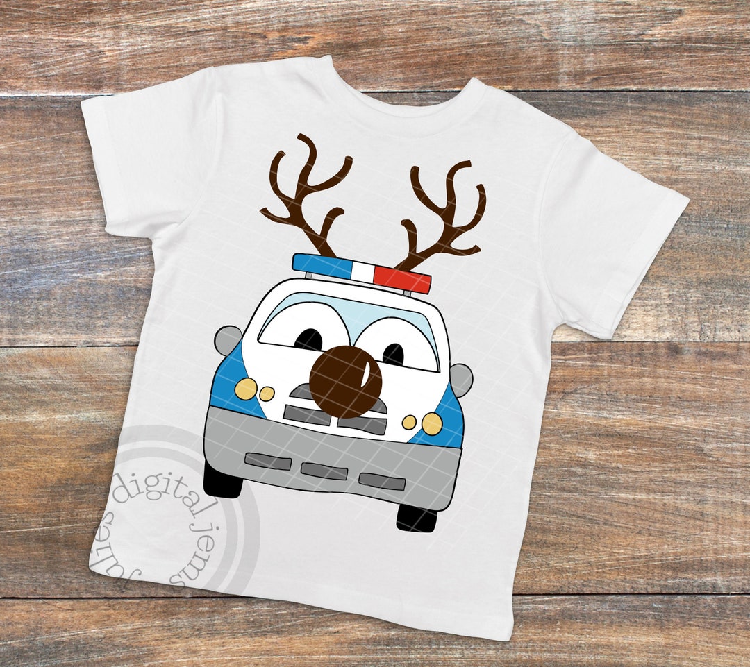 Police Car Svg, Santa Svg File, Car Reindeer Svg, Reindeer Svg Files ...