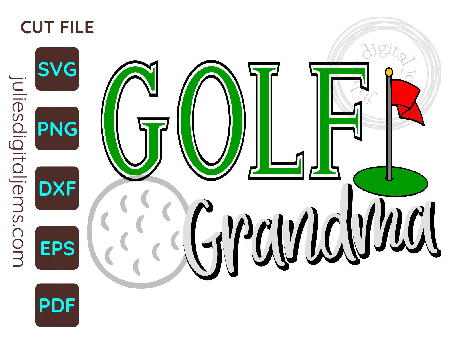 Golf Grandma SVG Cutting File for Cricut or Silhouette Cutting Machines ...