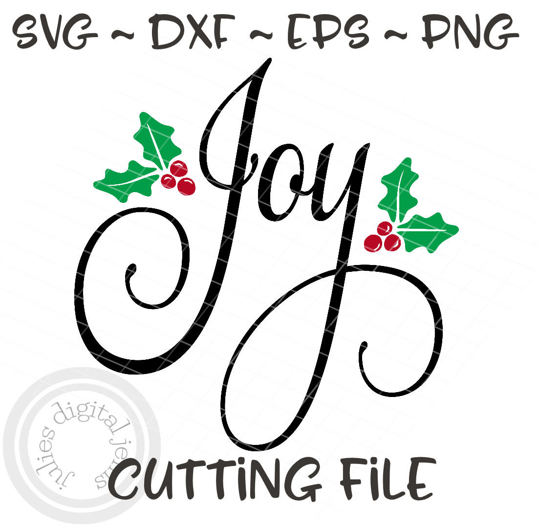 Joy svg cut file Holly svg Christmas SVG Christmas sign | Etsy