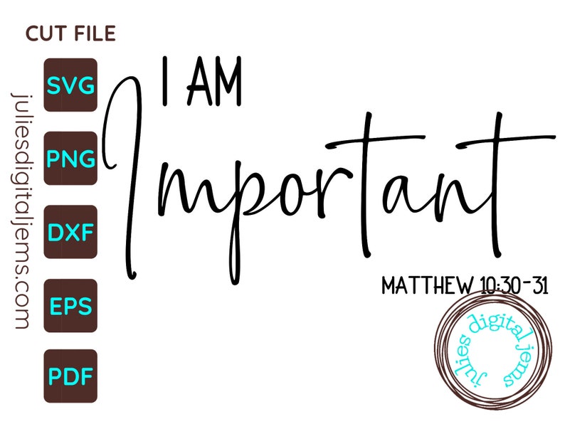 I Am Important Svg Inspirational Svg Sayings Christian SVG - Etsy