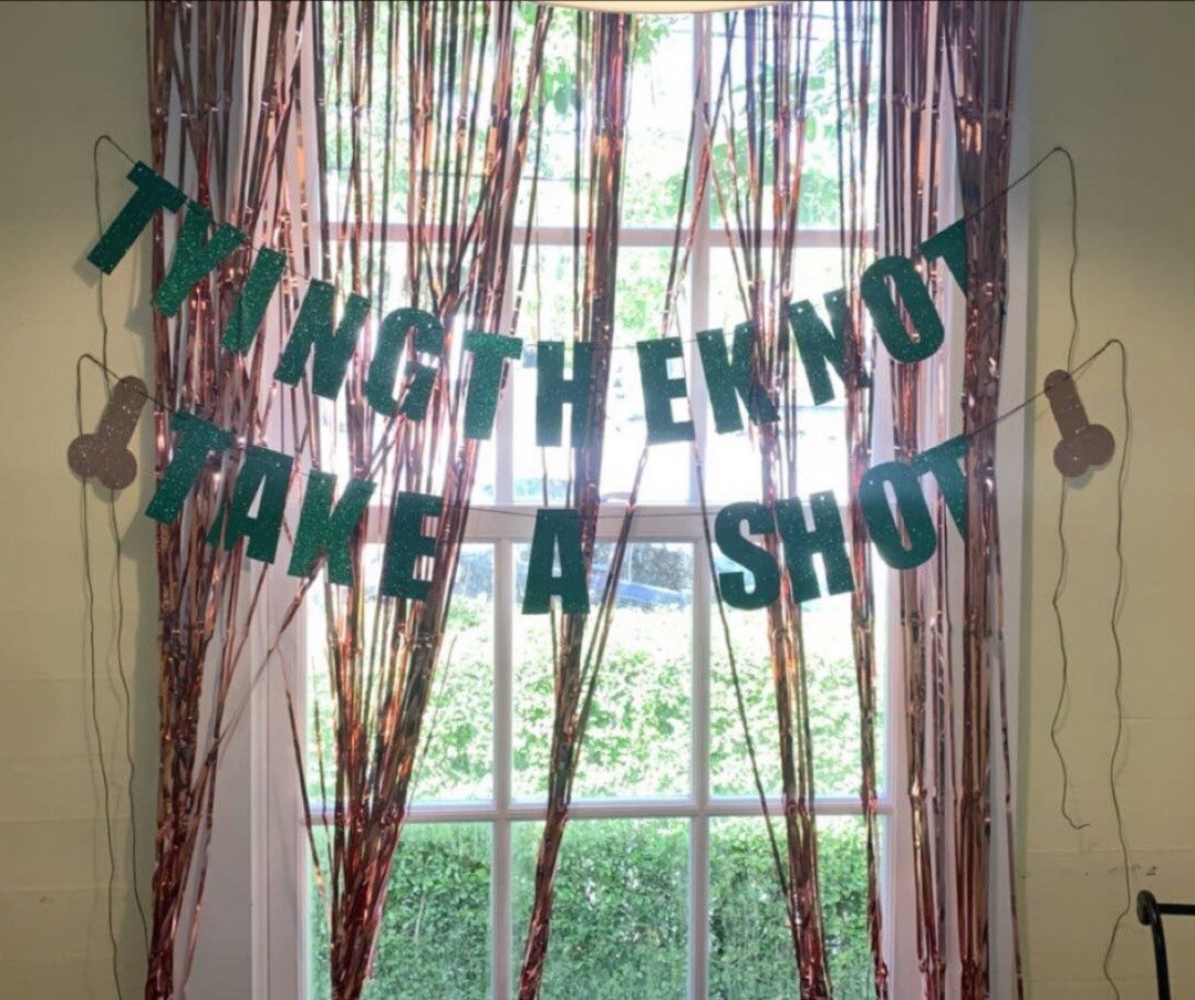 Tying the Knot Take A Shot Banner | Bachelorette Decorations | Take A ...