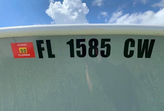 Florida Boat Registration Custom Made Boat Registration Numbers Decal