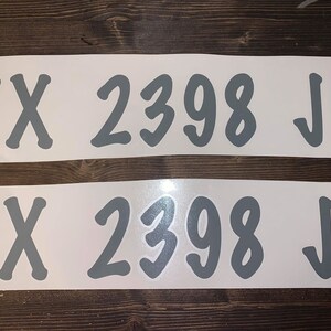 Custom Made Boat Registration Numbers Decal Sticker | Boat Stickers ...